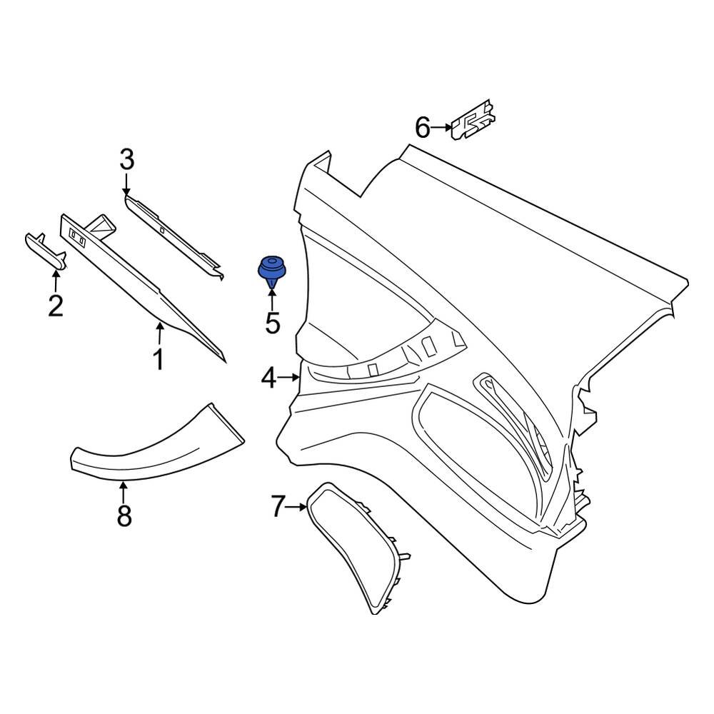 BMW OE 51437001491 - Body C-Pillar Trim Panel Clip