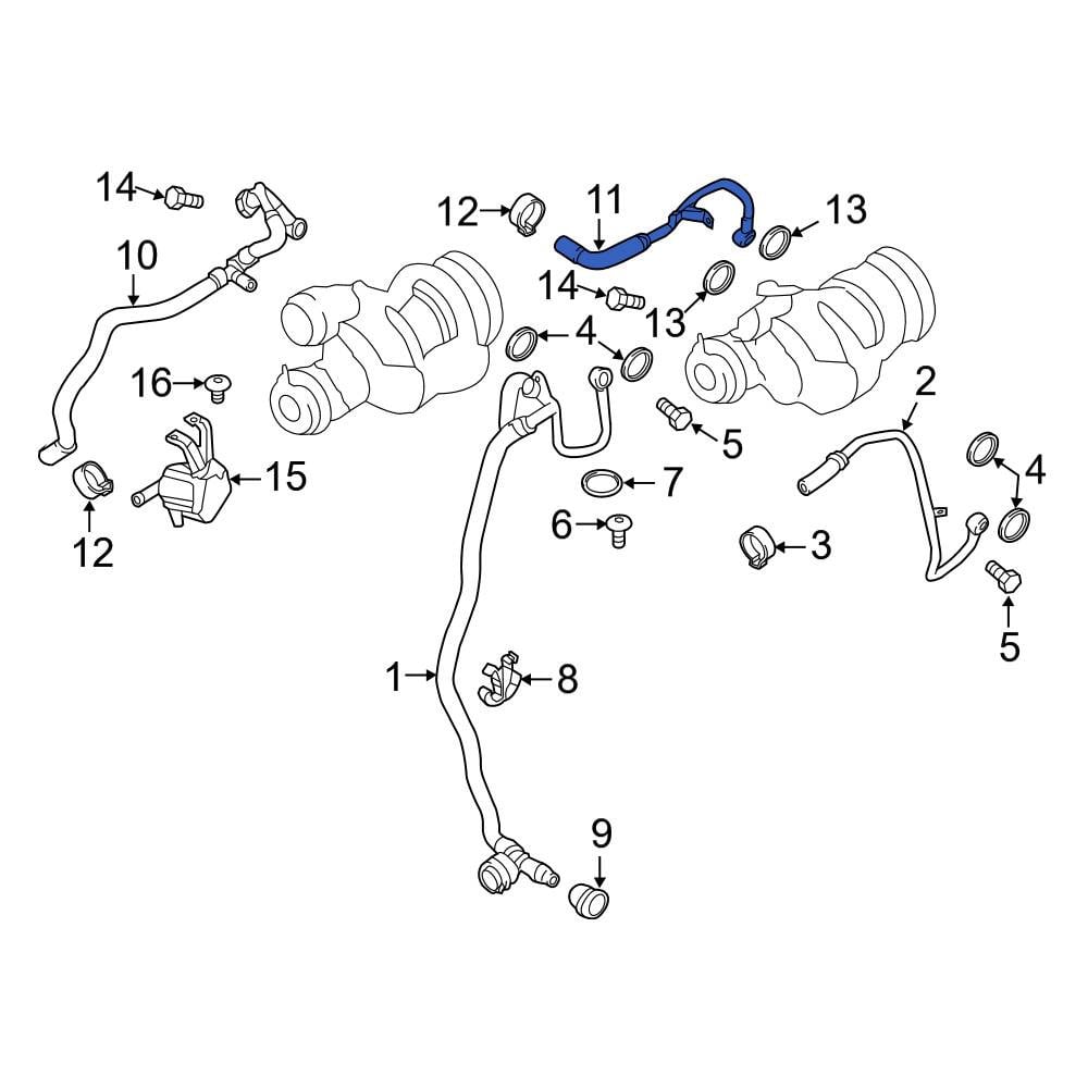 BMW OE 11537615492 - Left Turbocharger Coolant Line
