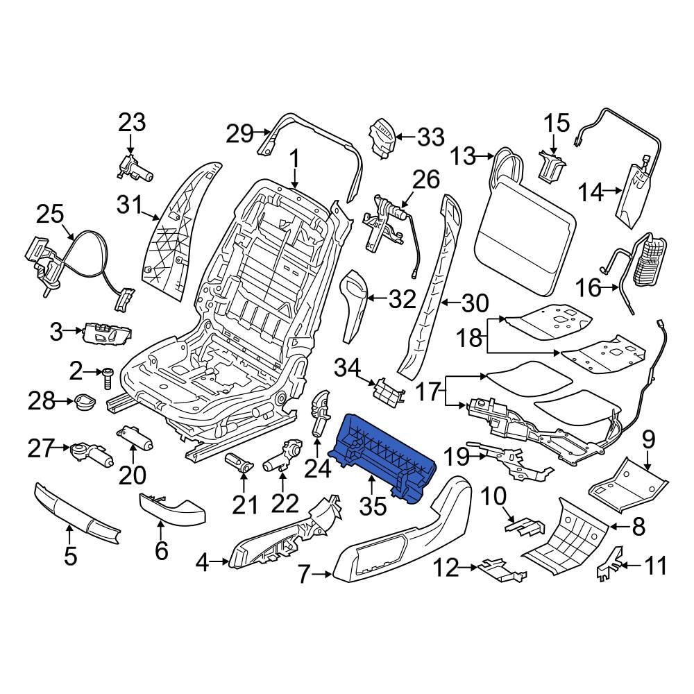 BMW OE 52107269689 - Front Lower Seat Back Panel