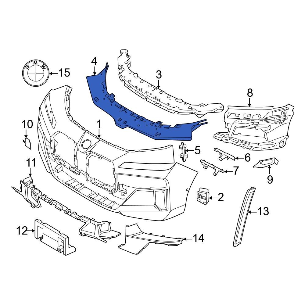 BMW OE 51119883454 - Left Upper Outer Bumper Cover Bracket