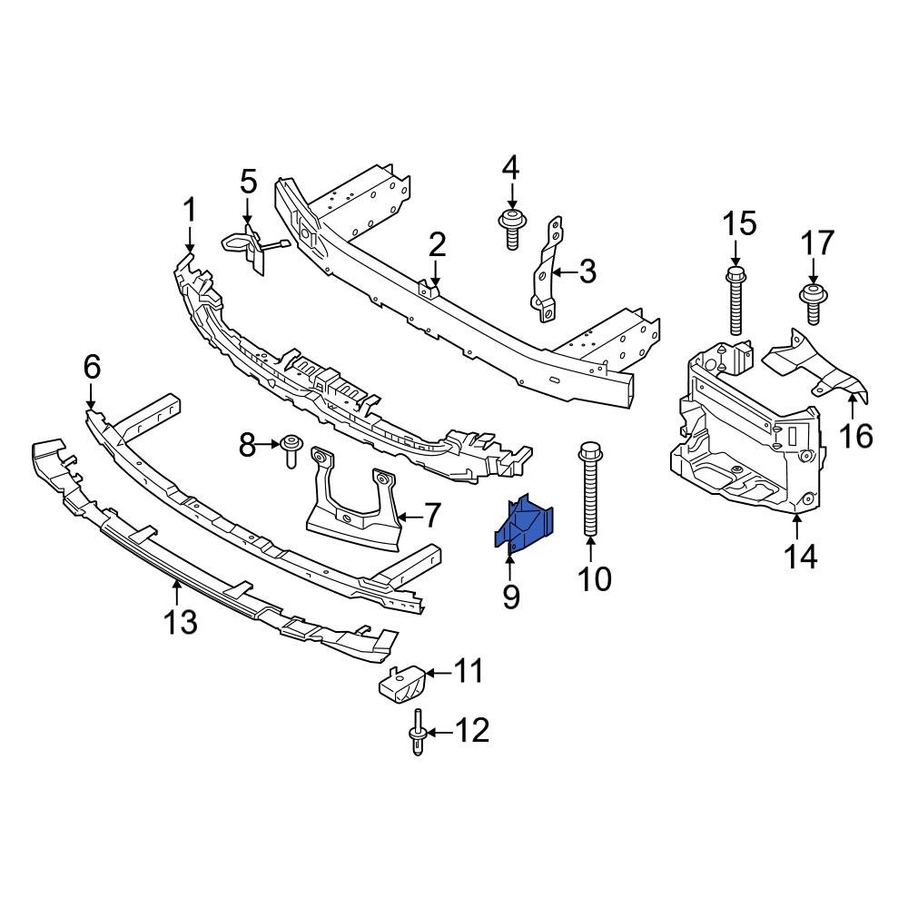 BMW OE 51119463974 - Right Lower Outer Bumper Impact Bar Bracket