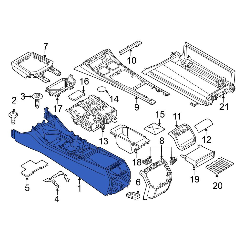 BMW OE 51165A2C0F4 - Center Center Console
