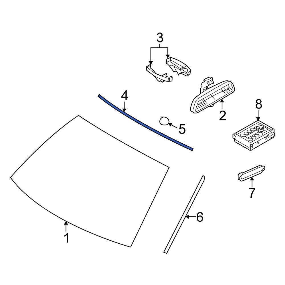 BMW OE 51313415508 - Front Upper Windshield Molding