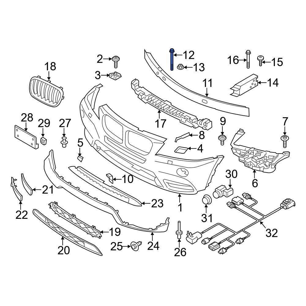 BMW OE 07119904996 - Bumper Impact Bar Bolt