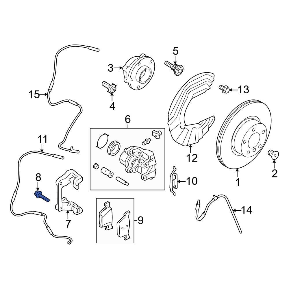 BMW OE 34116768190 - Rear Disc Brake Caliper Anchor Plate Bolt