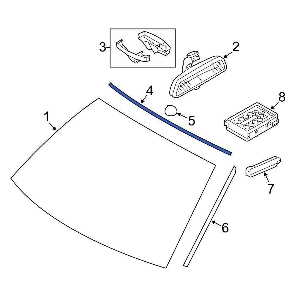 BMW OE 51317206137 - Front Upper Windshield Molding
