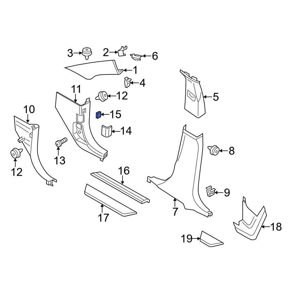 BMW OE 51439190686 - Front Left Kick Panel Trim Cap