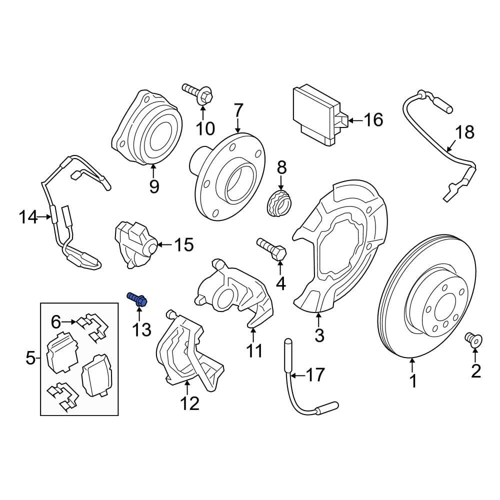 BMW OE 34116768190 - Rear Disc Brake Caliper Anchor Plate Bolt