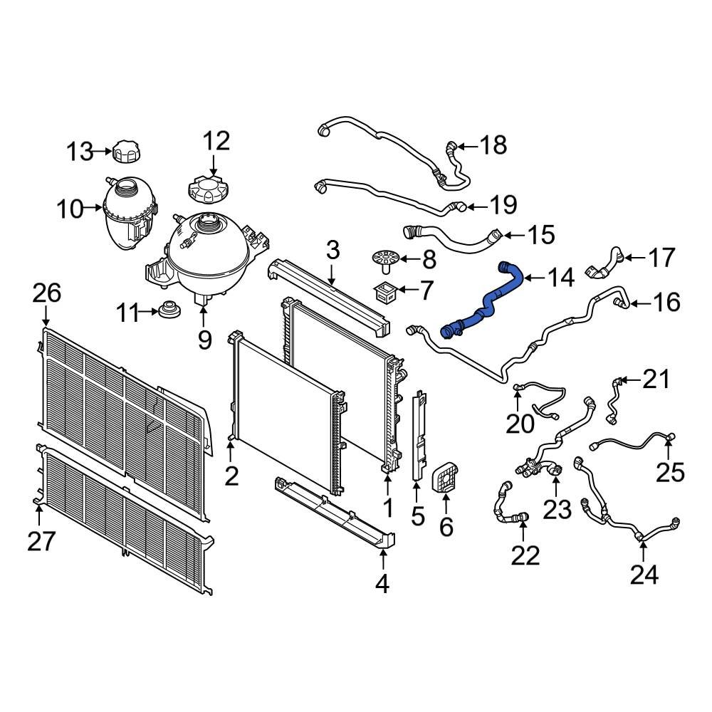 BMW OE 17127535529 - Upper Radiator Coolant Hose
