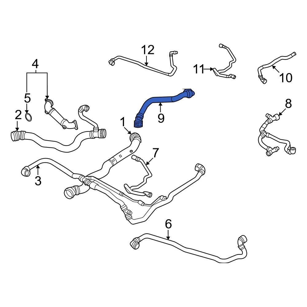 BMW OE 17129797611 - Upper Radiator Coolant Hose