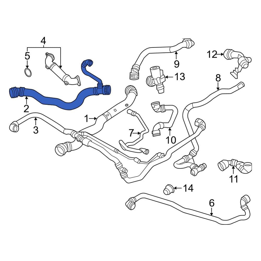 BMW OE 17129797611 - Upper Radiator Coolant Hose
