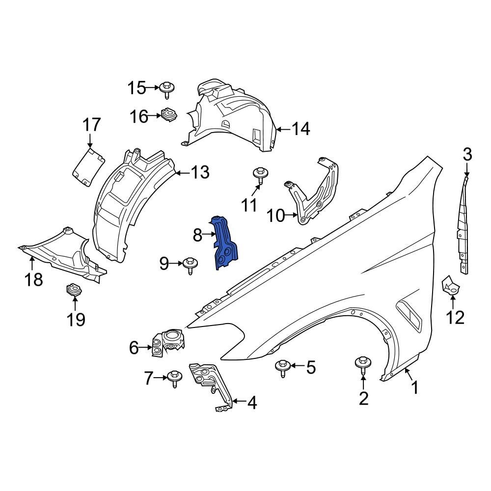BMW OE 41357475797 - Front Left Lower Fender Bracket