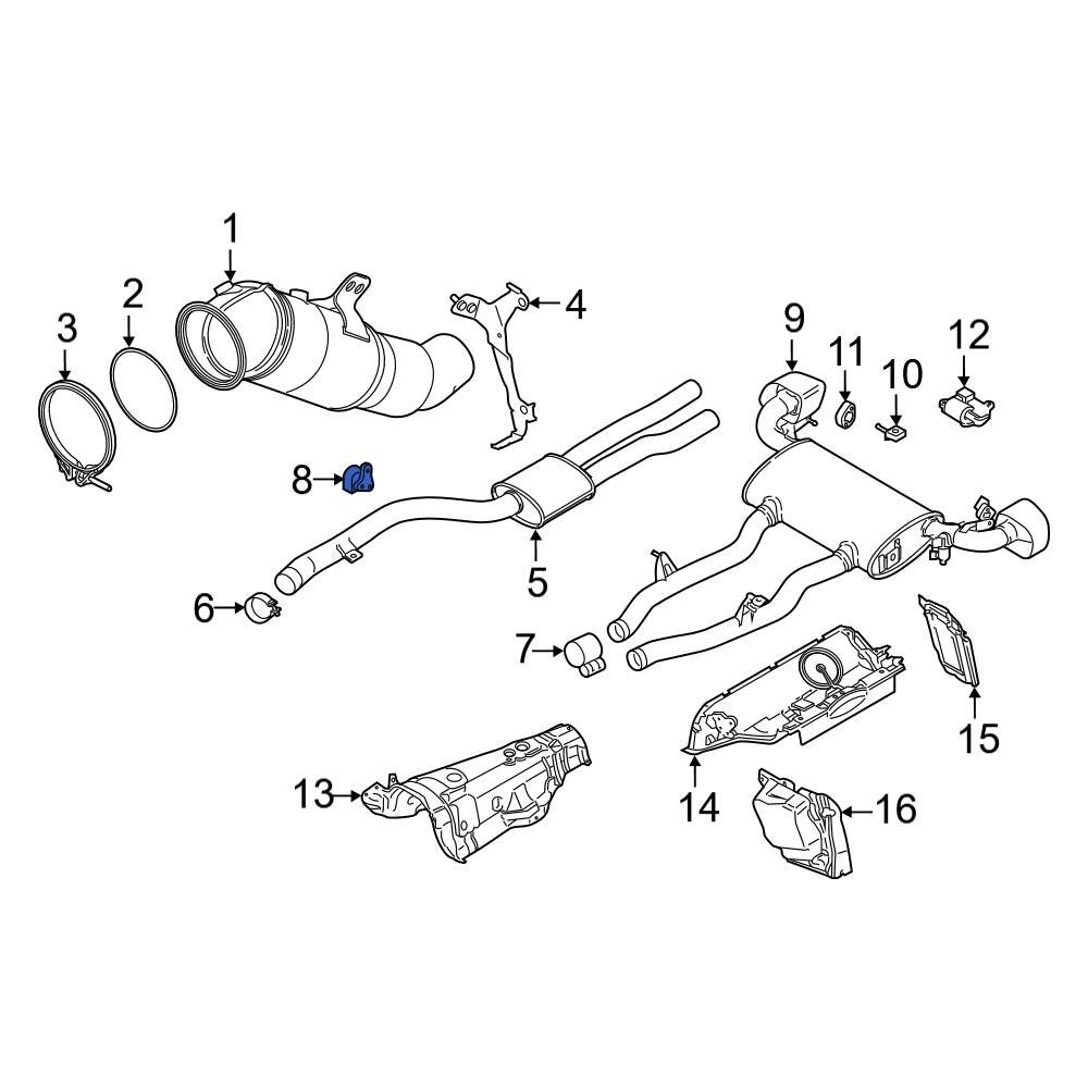 BMW OE 18308593695 - Right Exhaust System Hanger Bracket