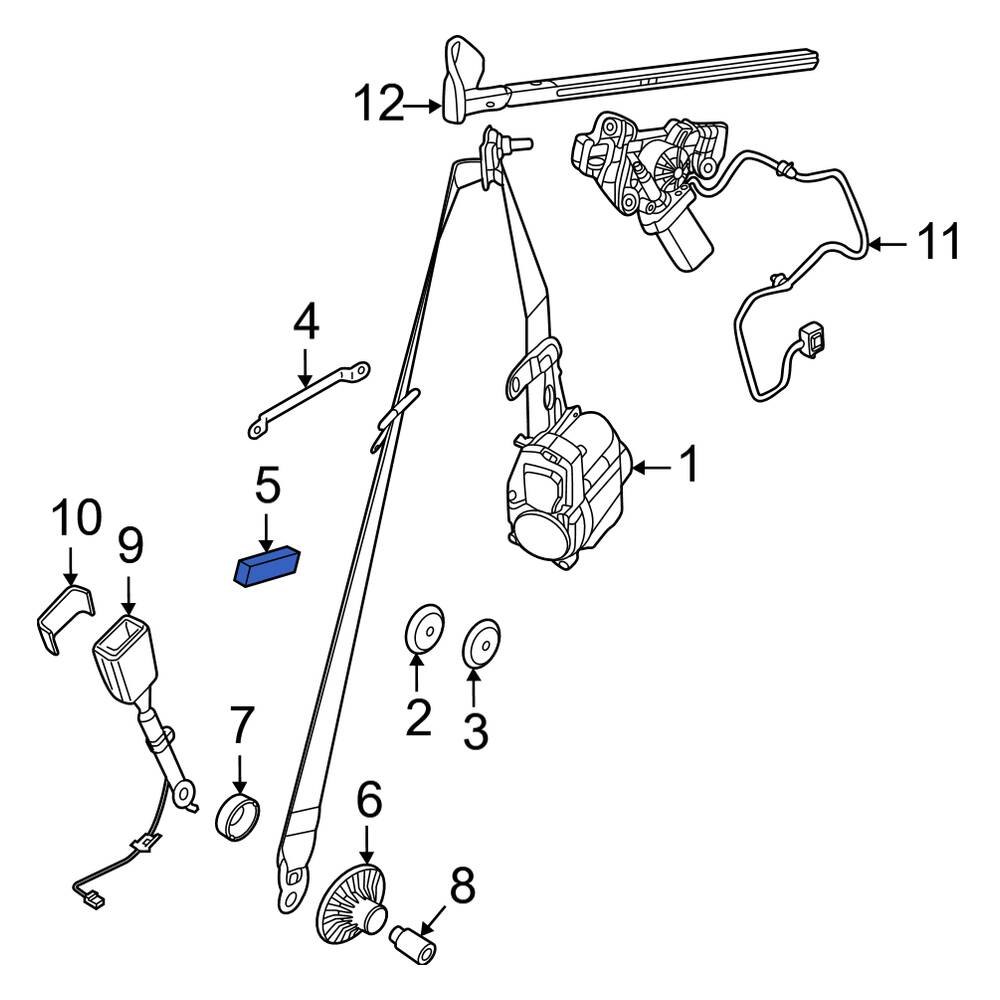BMW OE 72118469012 - Rear Center Seat Belt Shoulder Belt Clip