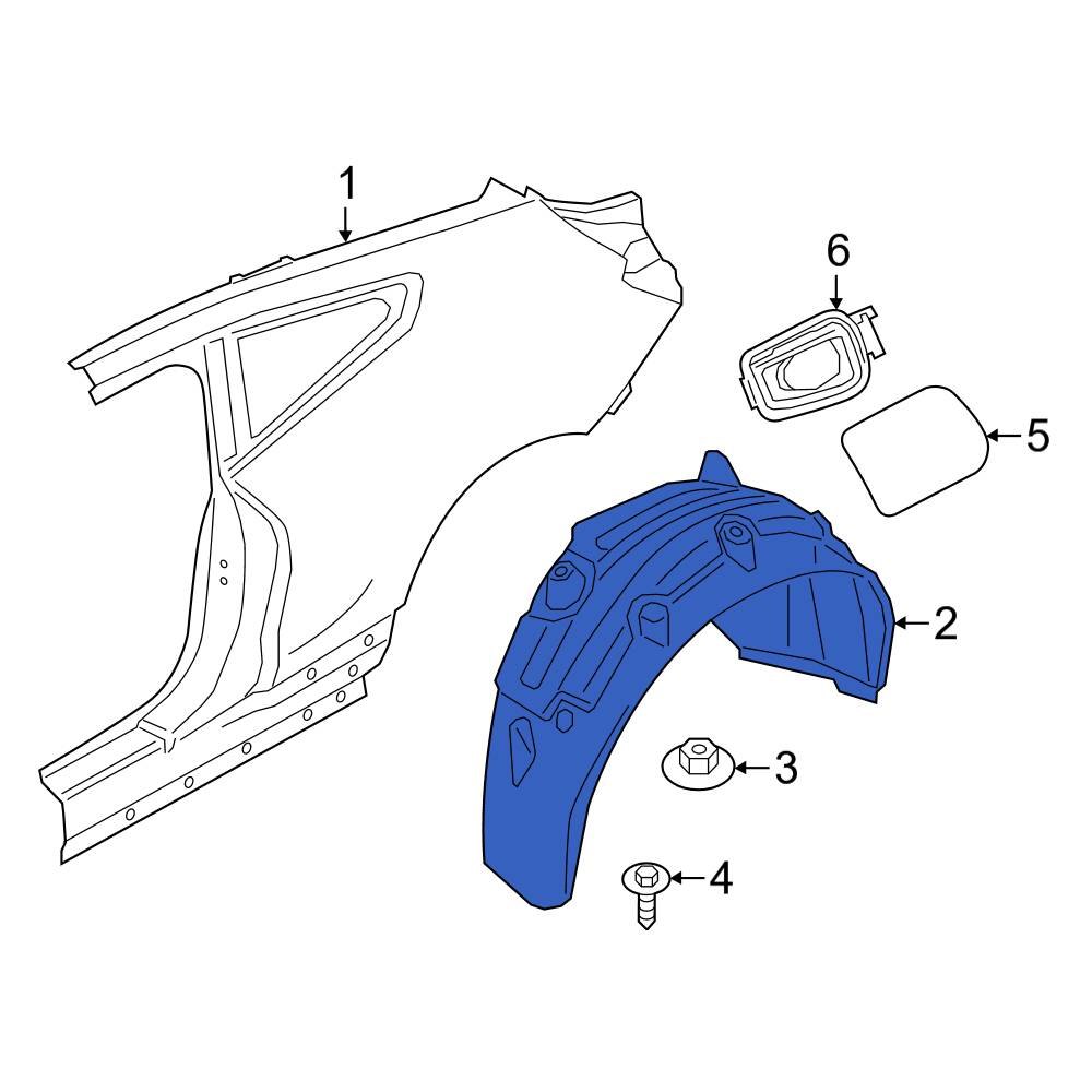 BMW OE 51719627874 - Rear Right Quarter Panel Splash Shield