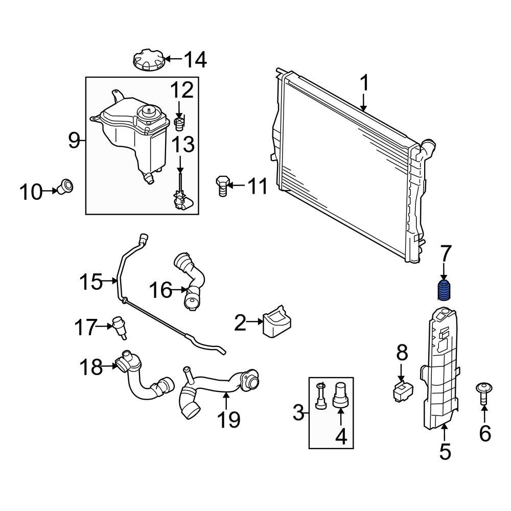 BMW OE 17117590119 - Upper Radiator Insulator