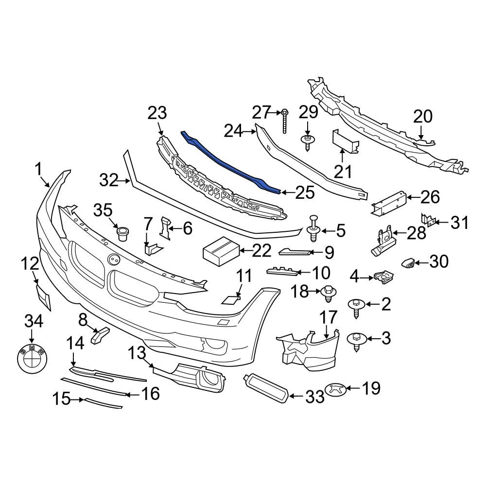 BMW OE 51647279726 - Front Lower Bumper Cover Reinforcement