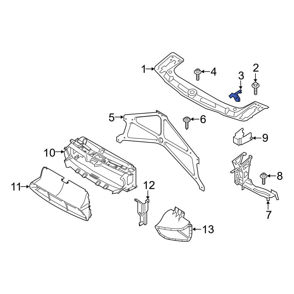 BMW OE 51647285597 - Left Radiator Support Tie Bar Bracket