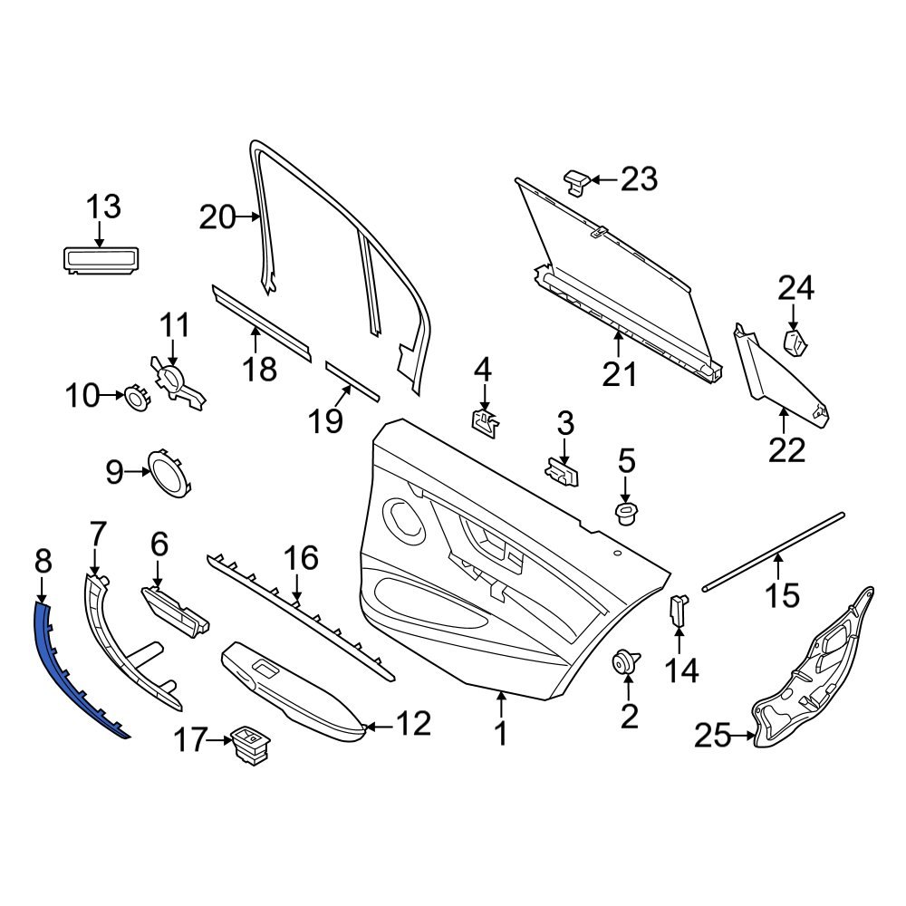 BMW OE 51417260079 - Front Left Door Panel Handle Cover