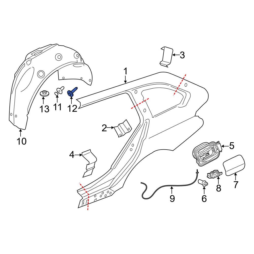 BMW OE 07149110671 - Bumper Cover Support Rail Bolt