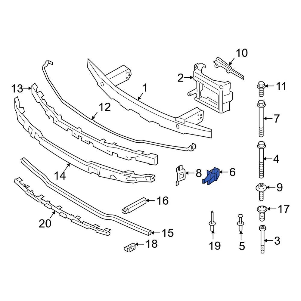 BMW OE 51117422234 - Right Bumper Impact Bar Bracket