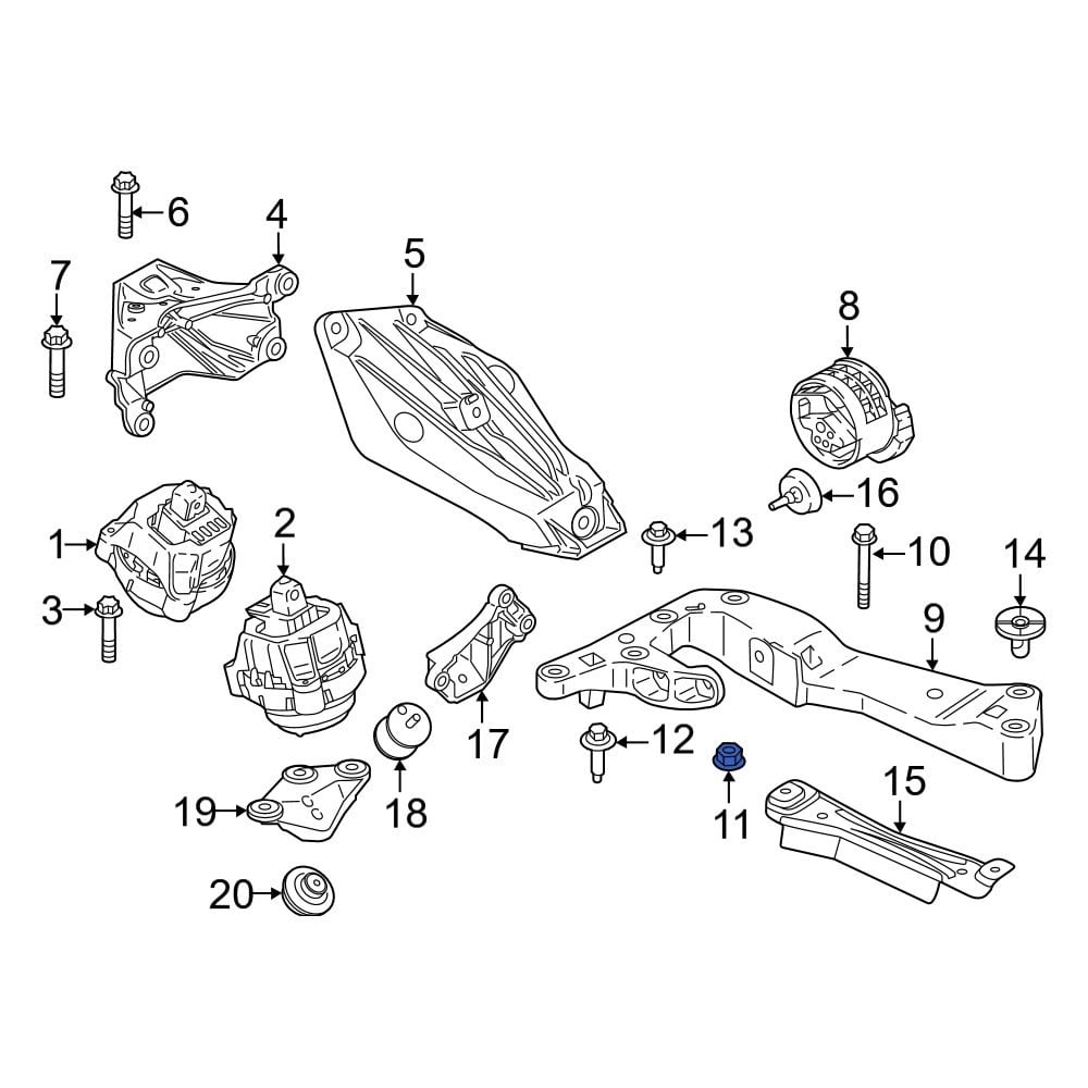 BMW OE 07119906050 - Transmission Crossmember Nut