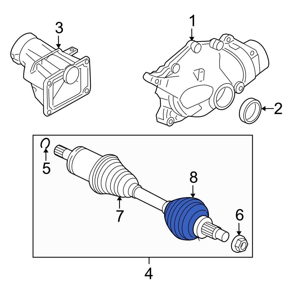 BMW OE 33217547080 - Rear Left Outer CV Joint Boot Kit