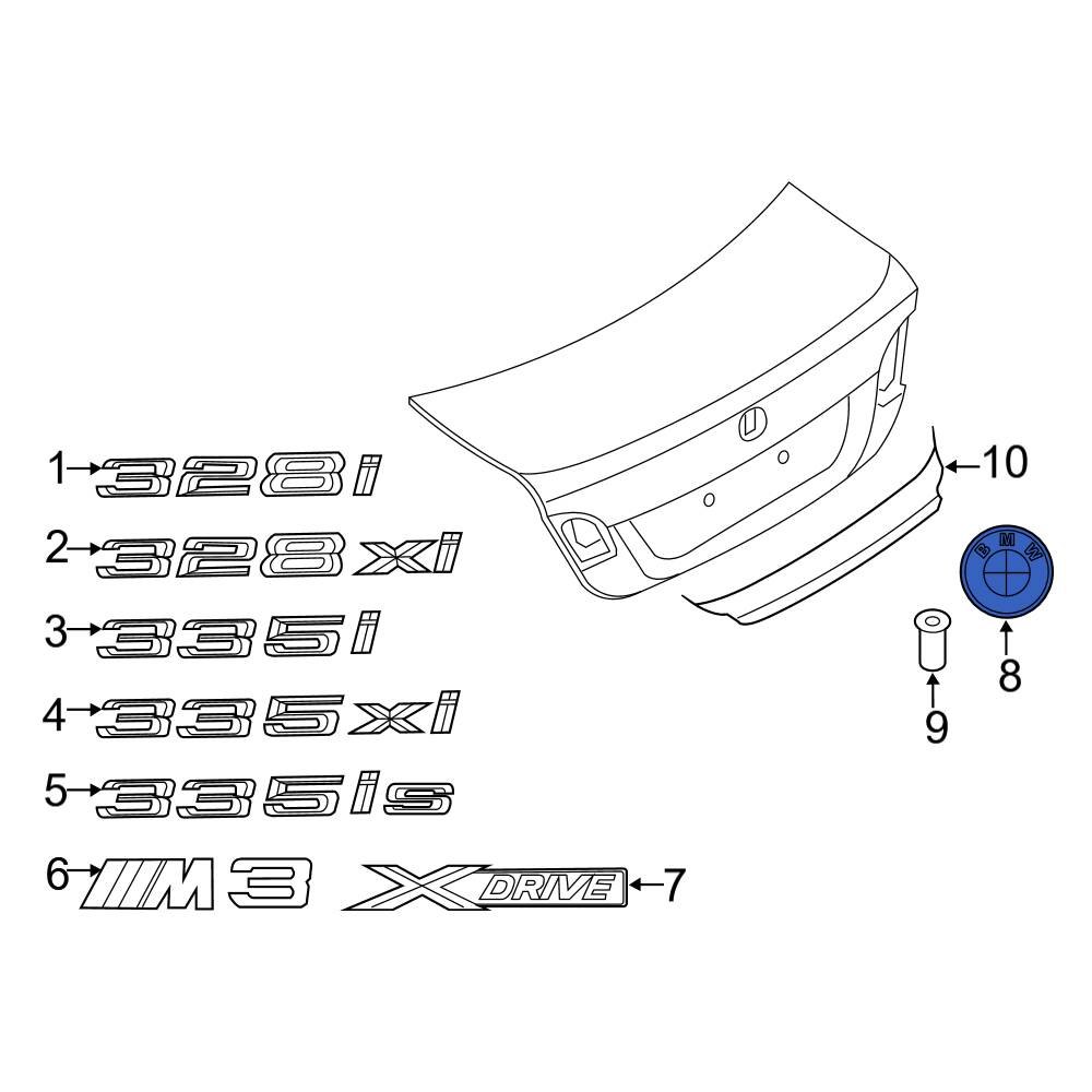 BMW OE 51147146051 - Rear Deck Lid Emblem