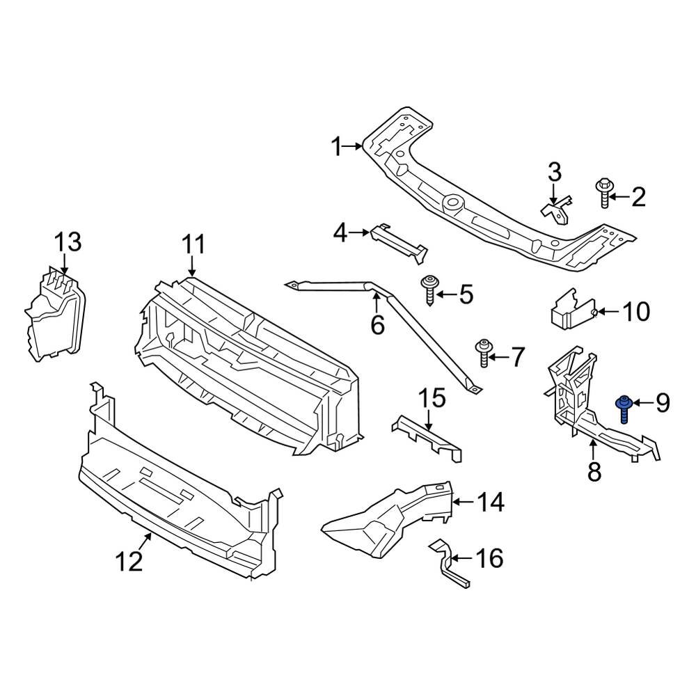BMW OE 51647320385 - Front Left Outer Radiator Support Panel Reinforcement