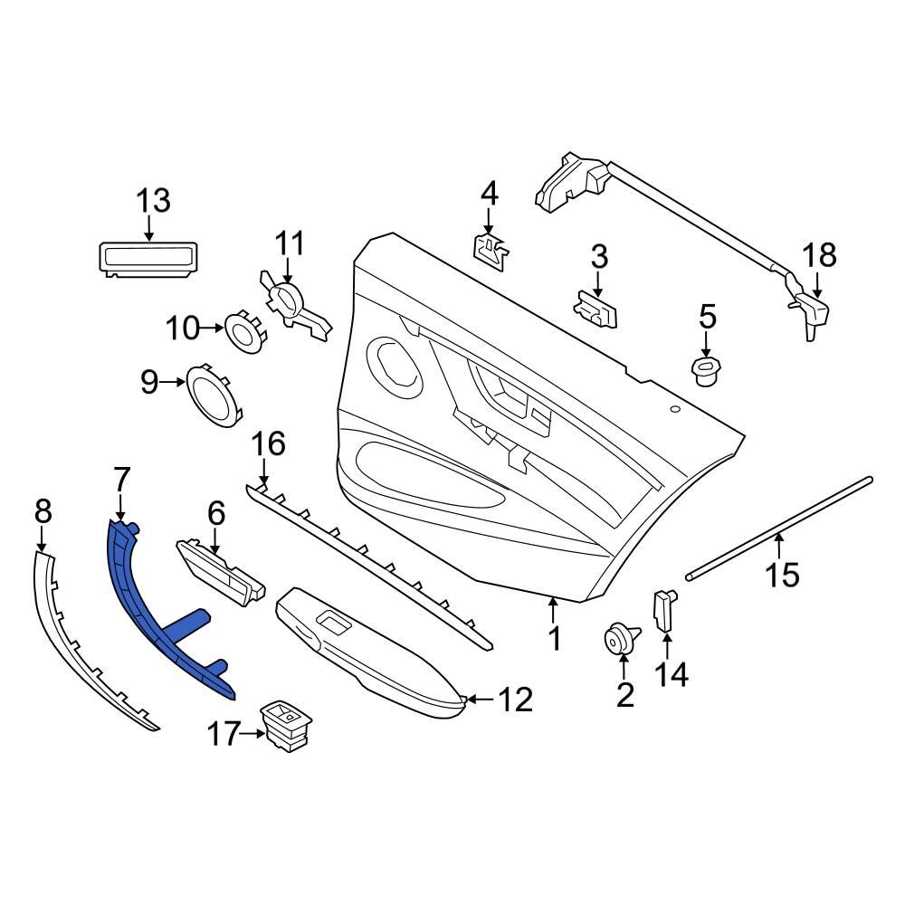 BMW OE 51417279311 - Front Left Interior Door Pull Handle