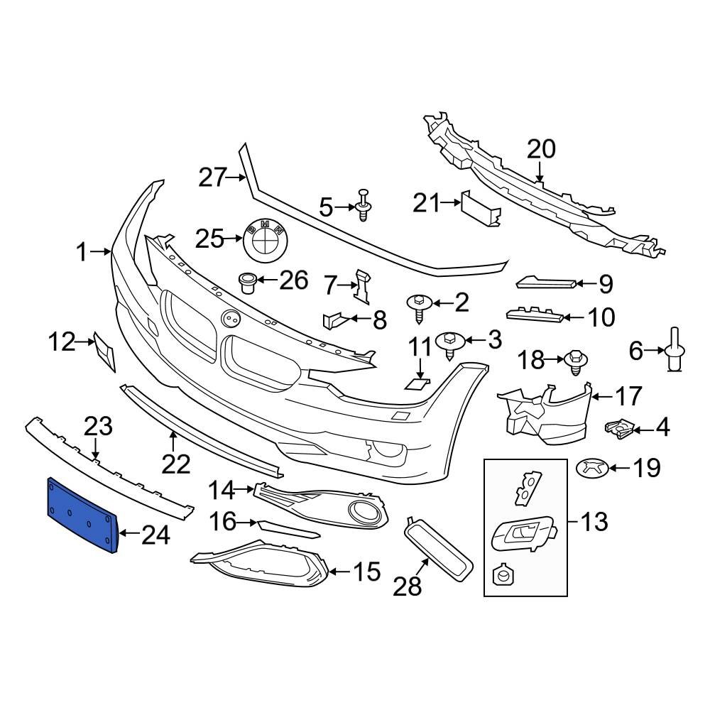BMW OE 51117294678 - Front License Plate Bracket
