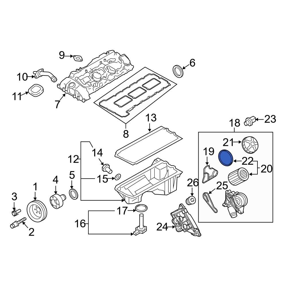 BMW OE 11428683168 - Engine Oil Filter Housing Cover O-Ring