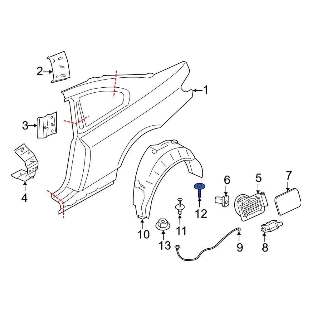 BMW OE 07149110671 - Bumper Cover Support Rail Bolt
