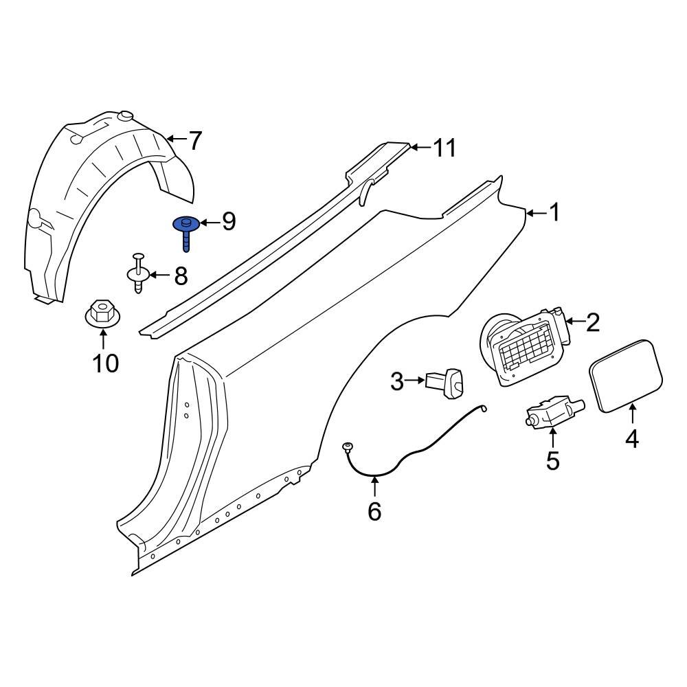 BMW OE 07149110671 - Bumper Cover Support Rail Bolt