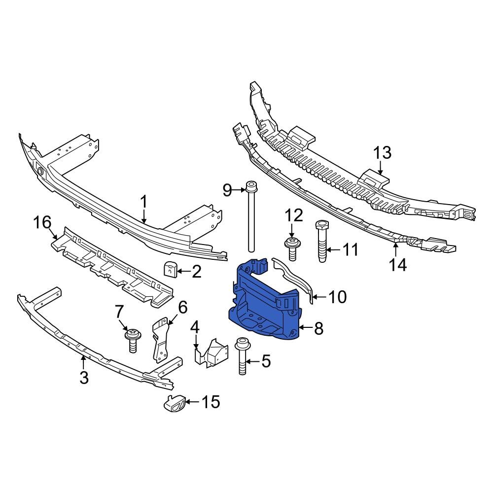 BMW OE 51117357183 - Left Upper Outer Bumper Impact Bar Bracket