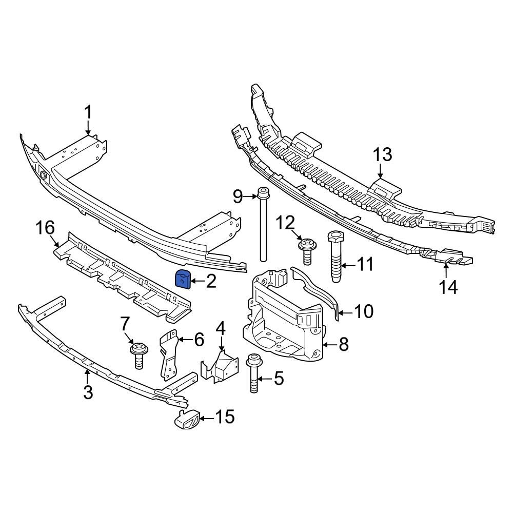 BMW OE 51117357183 - Left Upper Outer Bumper Impact Bar Bracket