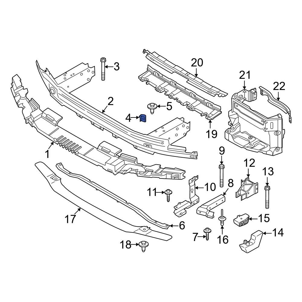 BMW OE 51117357183 - Left Upper Outer Bumper Impact Bar Bracket