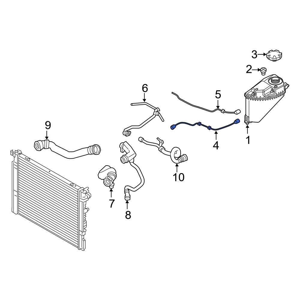 BMW OE 17128602668 - Inner Engine Coolant Reservoir Hose