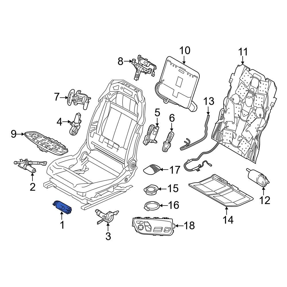BMW OE 52107314200 - Front Lower Center Seat Motor