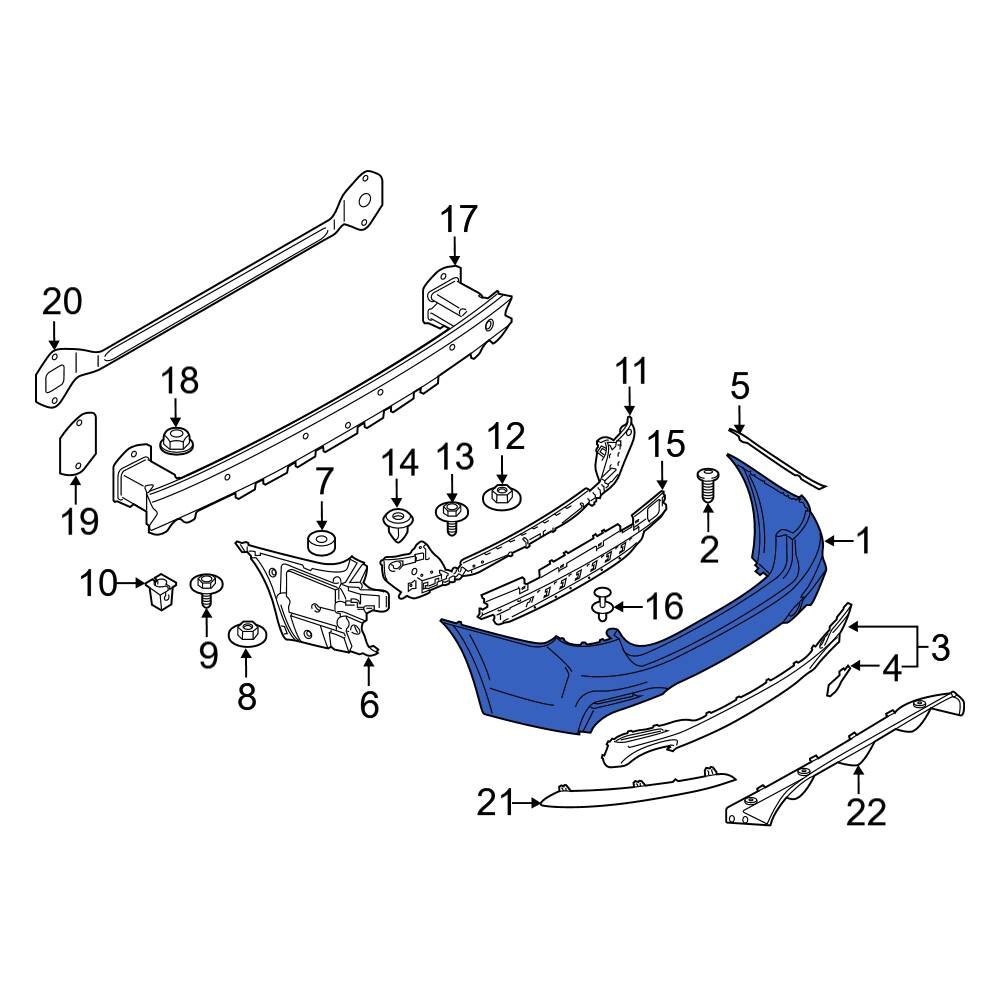 BMW OE 51128073725 - Rear Upper Bumper Cover