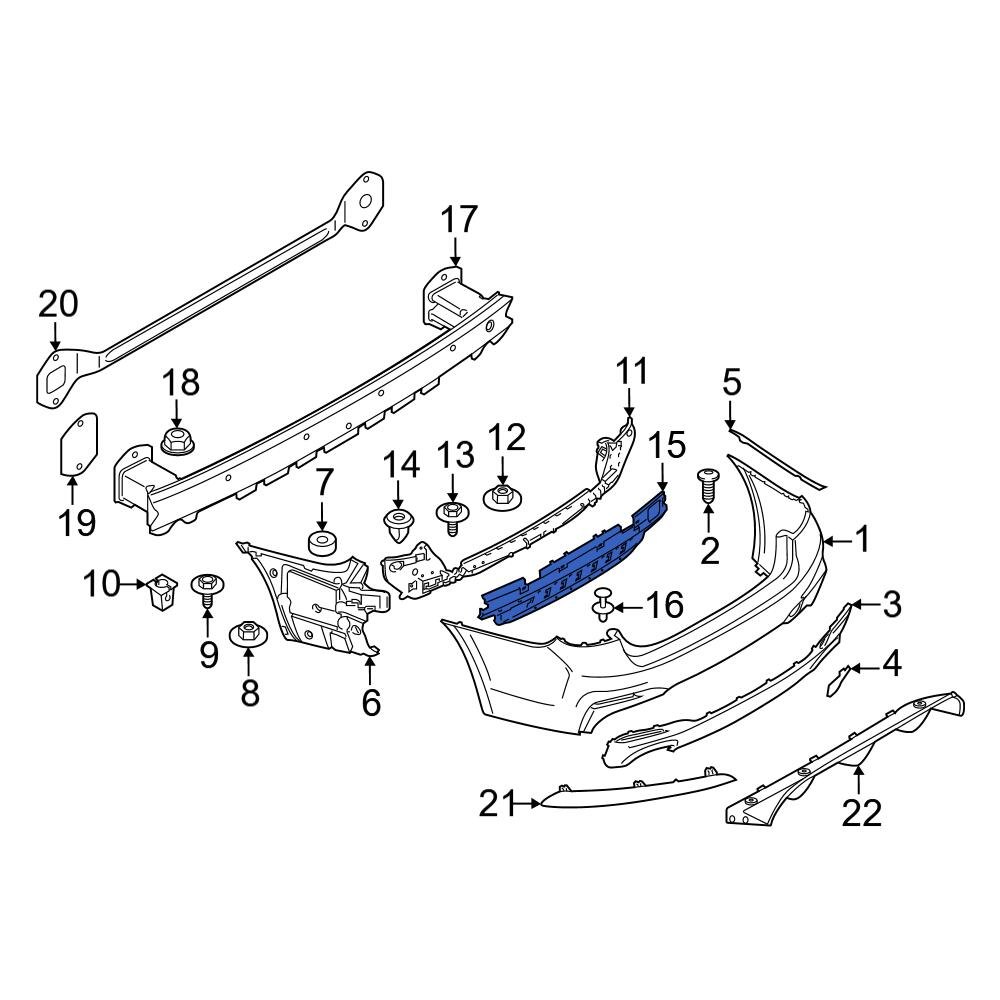 BMW OE 51129498619 - Rear Bumper Cover Reinforcement