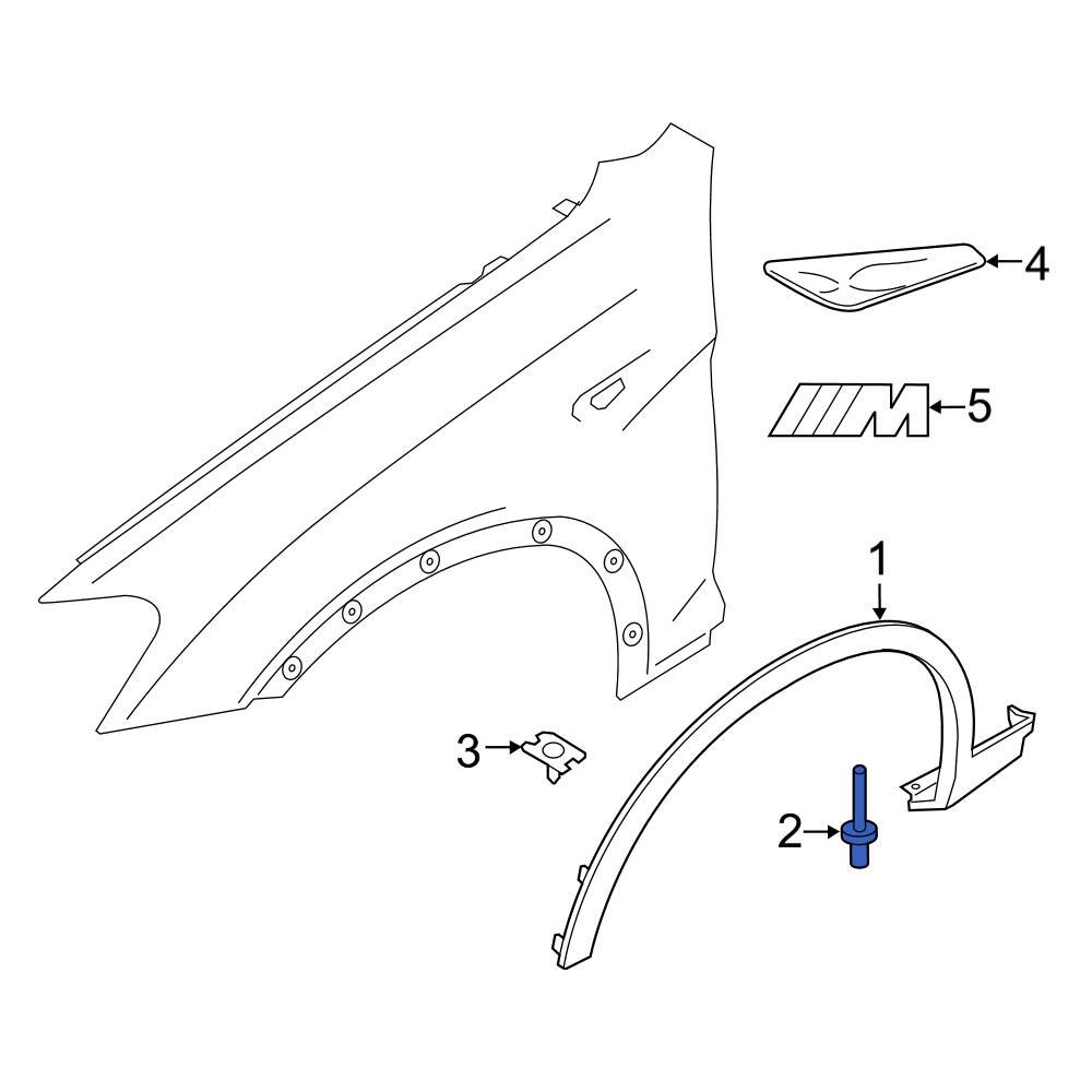 BMW OE 07147293278 - Wheel Arch Molding Rivet