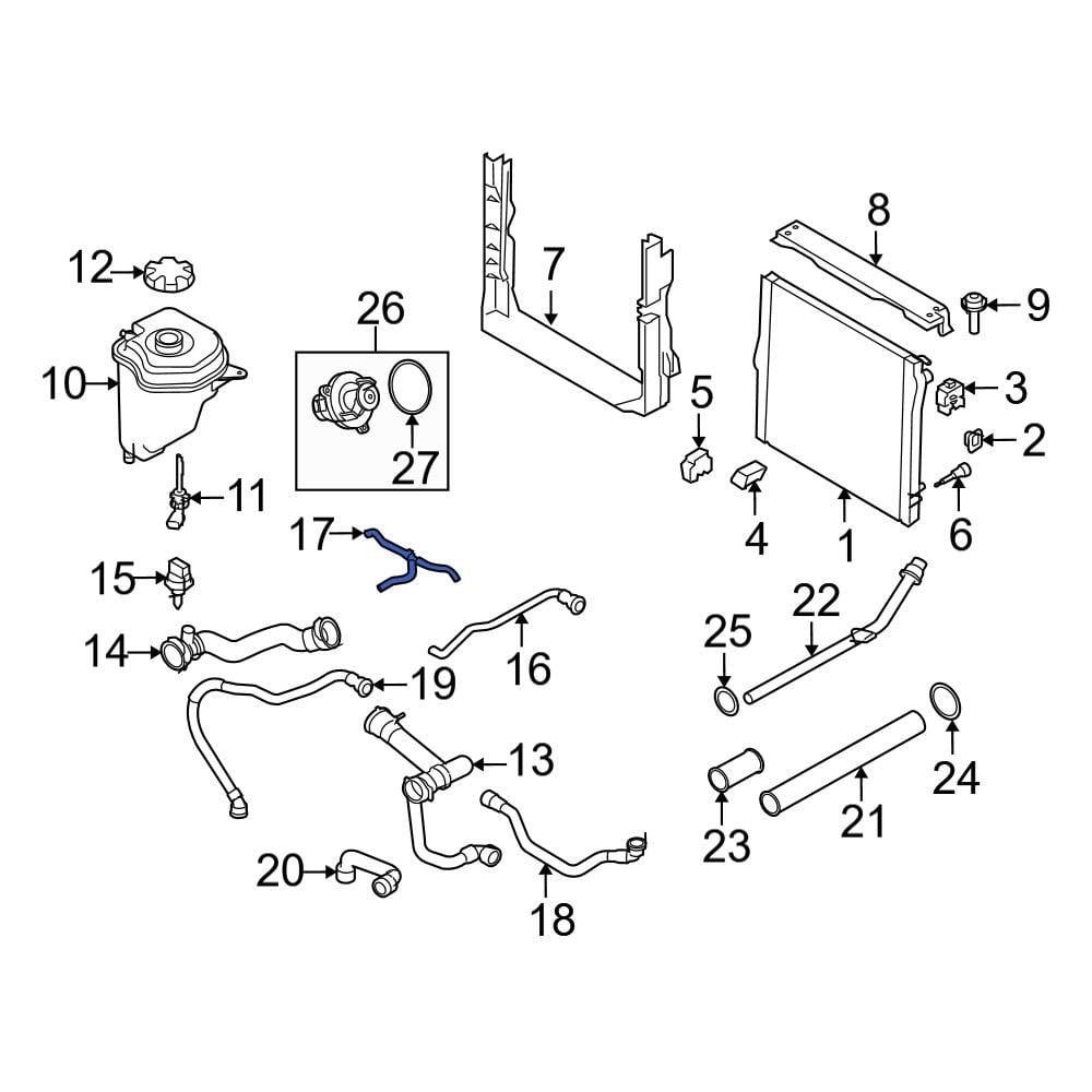 BMW OE 17127536236 - Upper Engine Coolant Overflow Hose