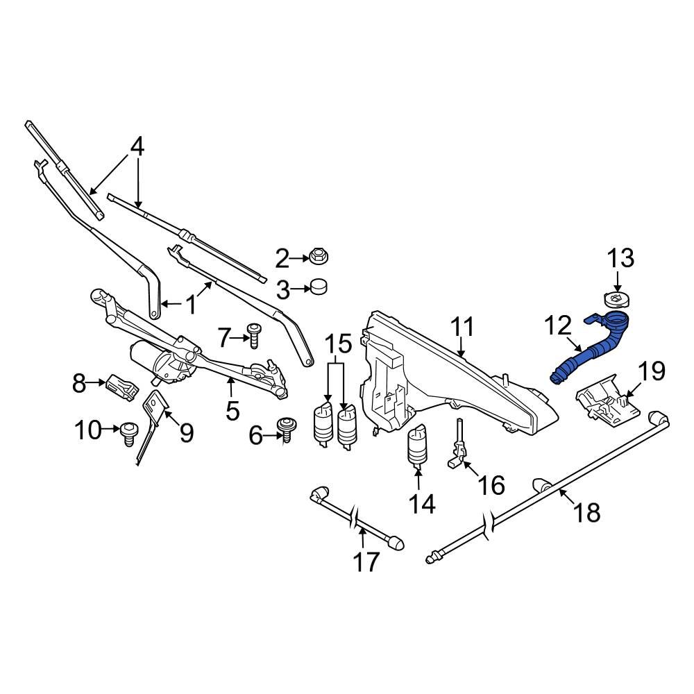 BMW OE 61667162586 - Front Washer Fluid Reservoir Filler Pipe