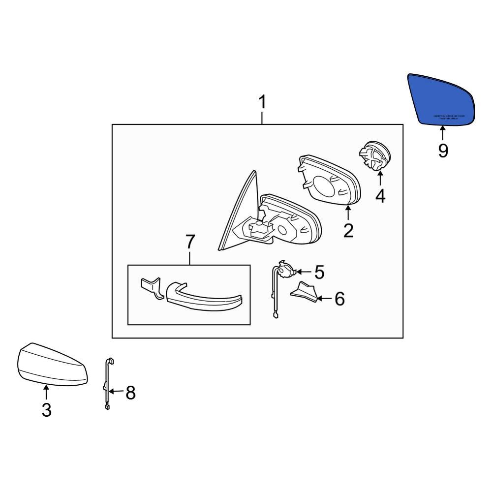 BMW OE 51167298161 - Front Left Door Mirror Glass