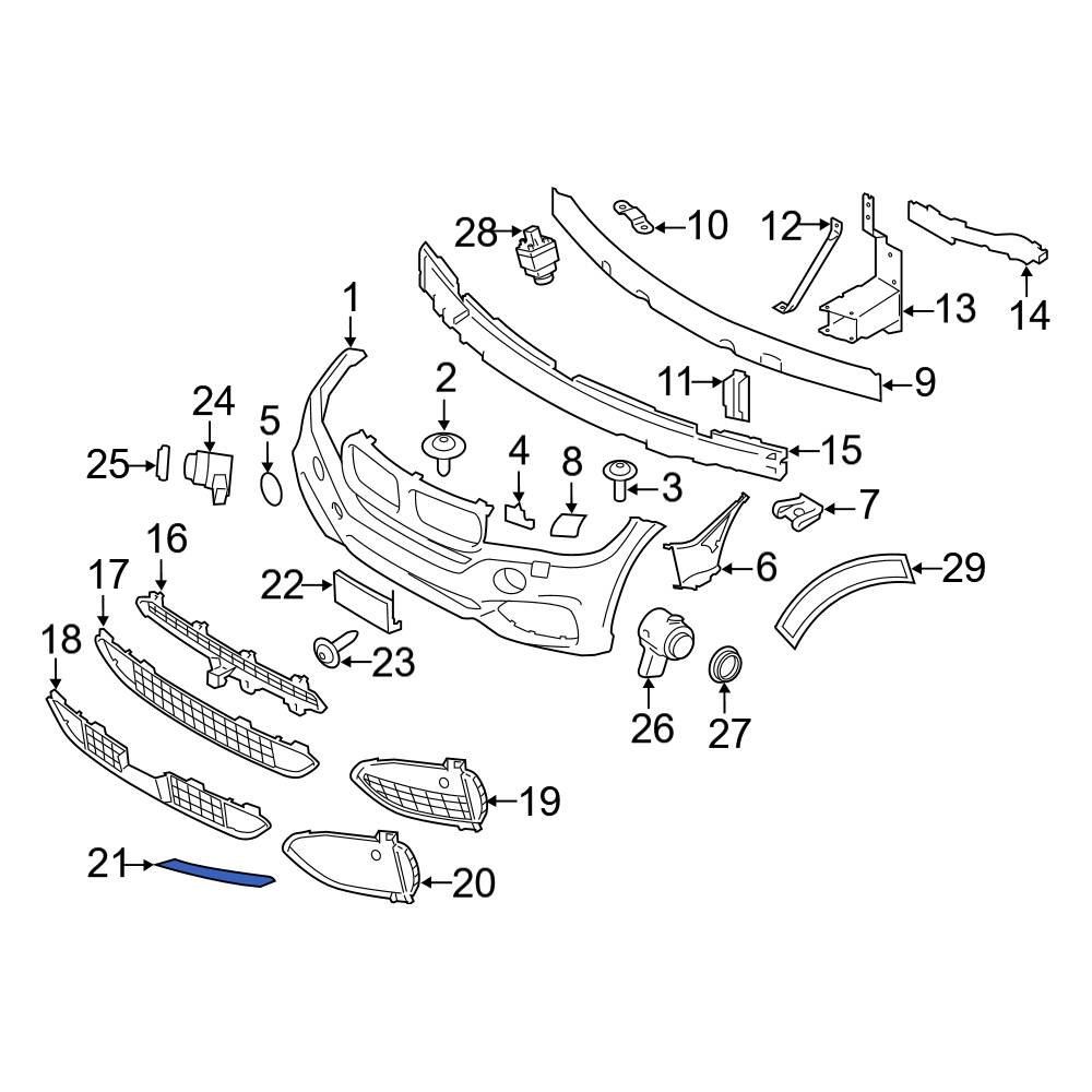 BMW OE 51117303113 - Front Left Bumper Trim