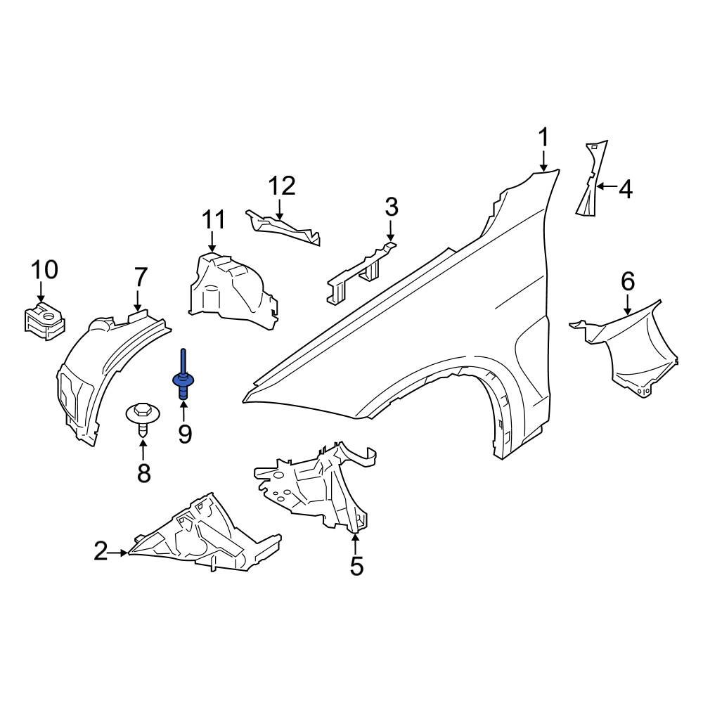 BMW OE 07147293278 - Wheel Arch Molding Rivet