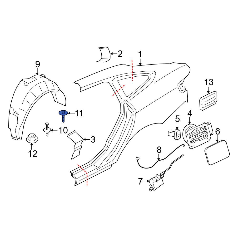 BMW OE 07149110671 - Bumper Cover Support Rail Bolt