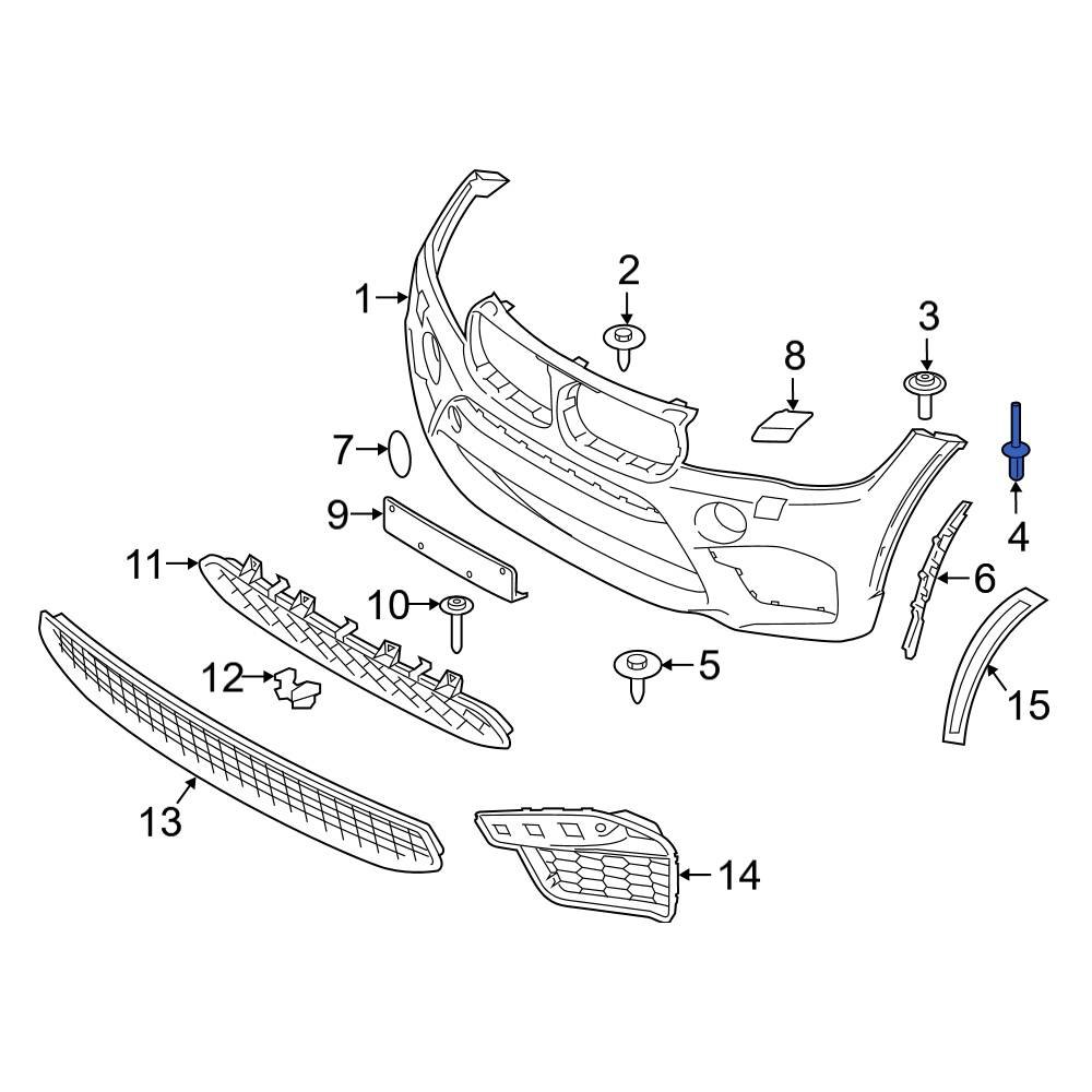 BMW OE 07147293278 - Wheel Arch Molding Rivet