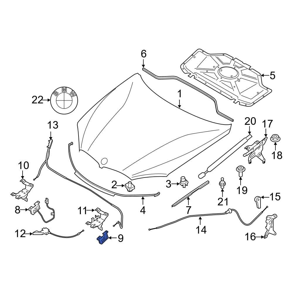 BMW OE 51232753419 - Front Right Hood Latch